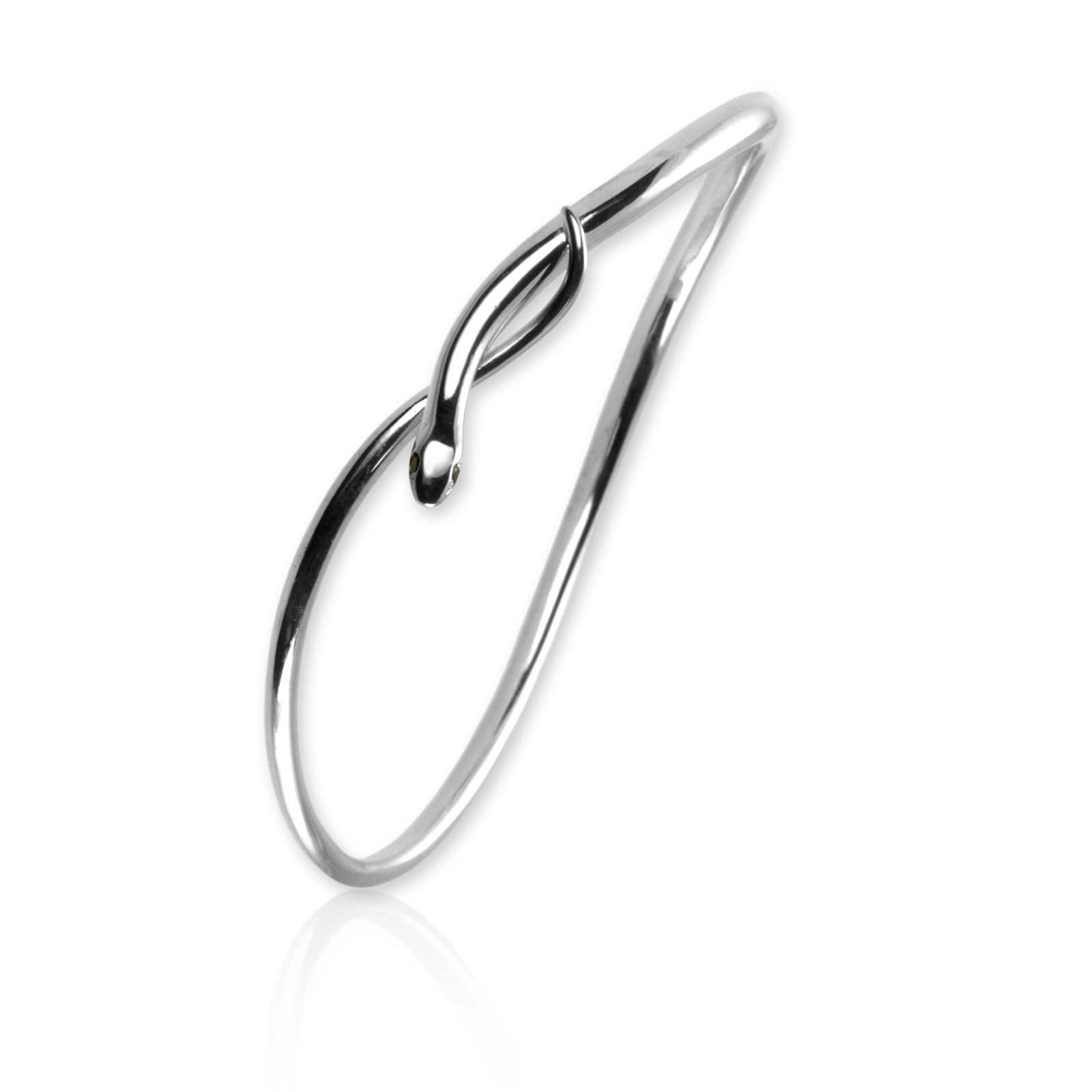 Snake Bangle with black diamonds | Handmade | UK – Jana Reinhardt Ltd